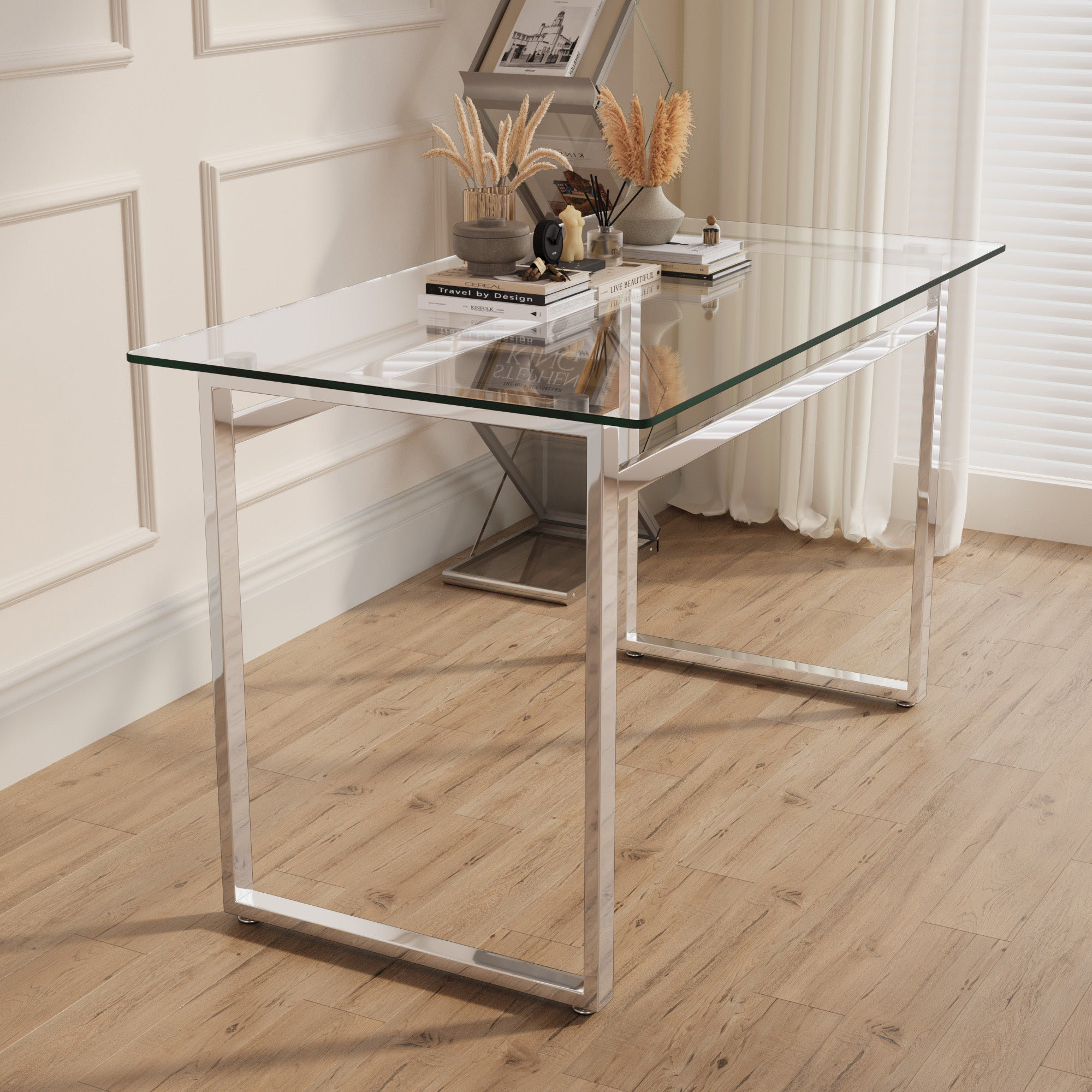 Ivy Bronx 51" Modern Minimalist Rectangular Glass Leffler For 4-6 | Wayfair
